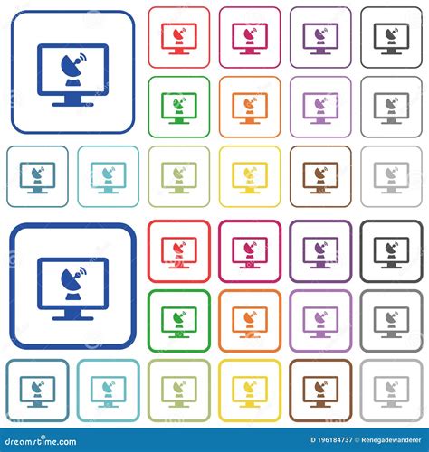remote desktop outlined flat color icons stock vector illustration of