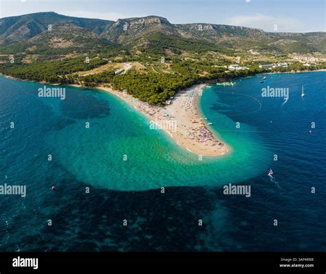 Aerial View Of Windsurfers During The Pwa World Cup On Beach On Zlatni