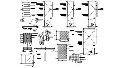 Door Window Units Drawings 2d View Elevation Plan Autocad Software File Cadbull
