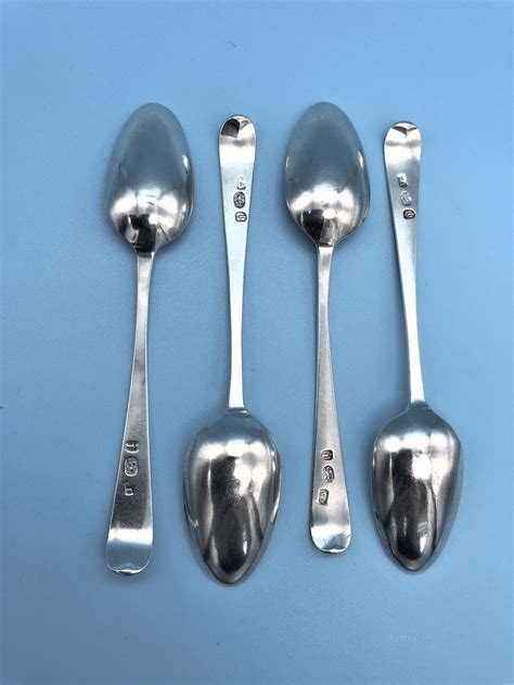 Antiques Atlas 4x George Iii Silver Teaspoons Stephen Adams 1784