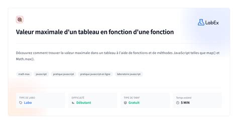 Maximiser La Valeur Dun Tableau Avec Des Fonctions Javascript Labex