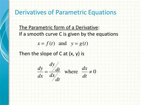 Ppt Parametric Derivatives Powerpoint Presentation Free Download