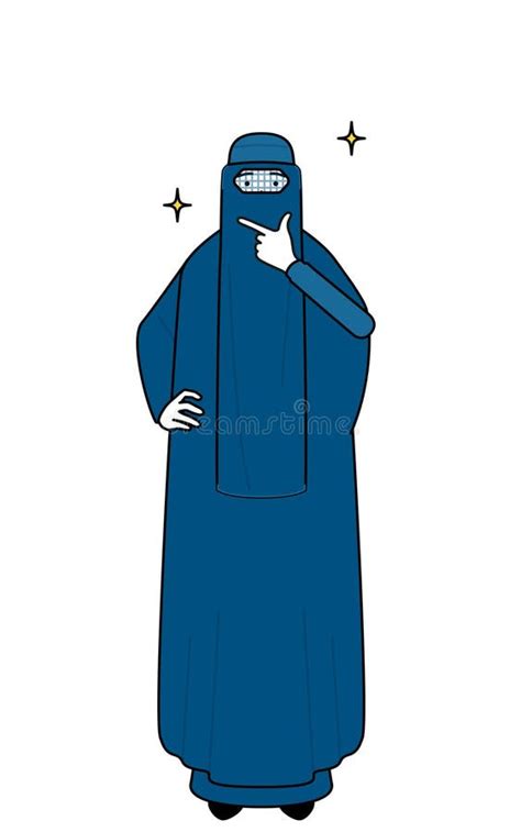Muslim Woman In Burqa In A Confident Pose Stock Vector Illustration