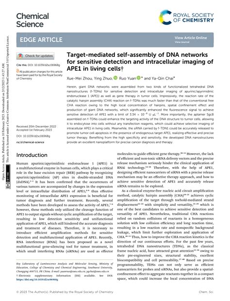 Pdf Target Mediated Self Assembly Of Dna Networks For Sensitive