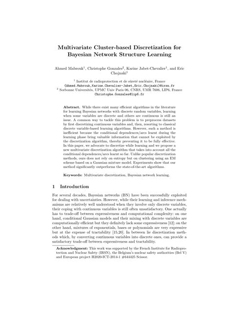 Pdf Multivariate Cluster Based Discretization For Bayesian Network