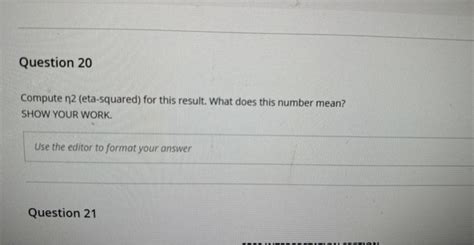 Compute N2 Eta Squared For This Result What Does