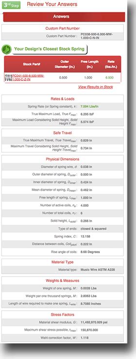 Compression Spring Calculator Instructions