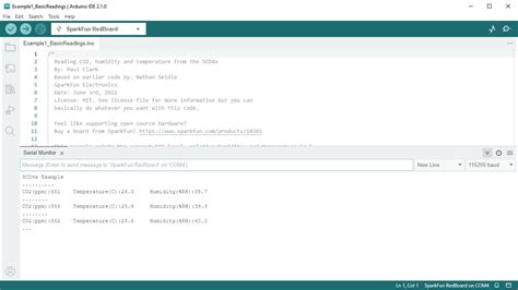 Arduino Examples Sparkfun Co2 Humidity And Temperature Sensor Scd4x