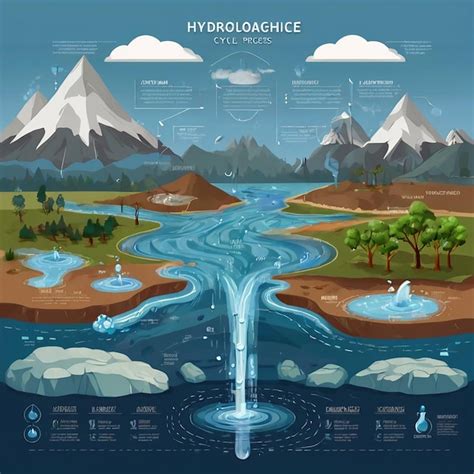 The Hydrological Cycle Process Visually For Learning Course Water Hydrological Cycle Infographic