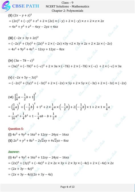 Ncert Solutions For Class 9 Maths Exercise 2 4 Polynomials 2024 25 Cbse Path