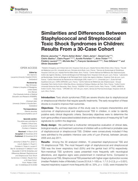 Pdf Similarities And Differences Between Staphylococcal And