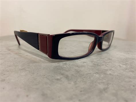 Romeo Gigli Rg40104 Vintage Rectangle Eyeglasses Navy Blue And Purple