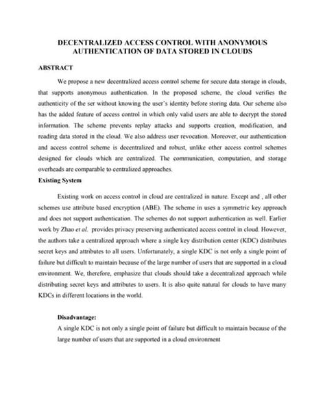 Decentralized Access Control With Anonymous Authentication Of Data