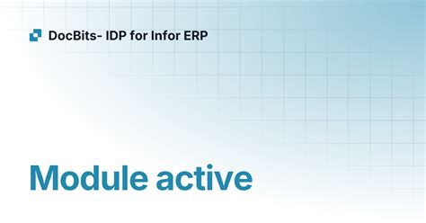 module active docbits idp for infor erp