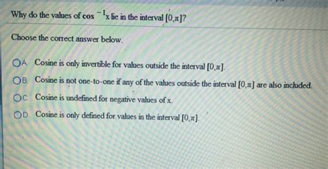 Solved Inverse Functionsmultiple Choice