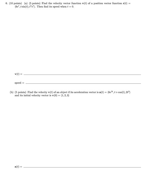 Solved 10 ﻿points A 5 ﻿points ﻿find The Velocity