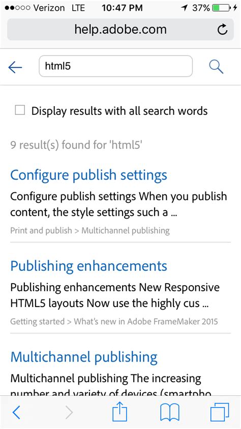 framemaker and the mobile web evaluating adobe framemaker s responsive