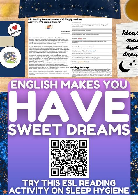 Esl Reading Comprehension Writing Activity Worksheet Sleep Hygiene By Teach Simple