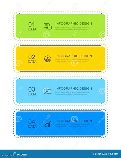 4 Data Infographics Tab Paper Index Template Illustration Business Abstract Background Stock