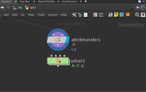 accumulate color cd over time using sop solver in houdini