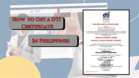 How To Get A Dti Certificate In Philippines 2025