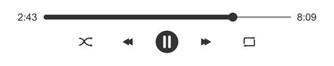 media player loading bar with time slider buttons pause shuffle