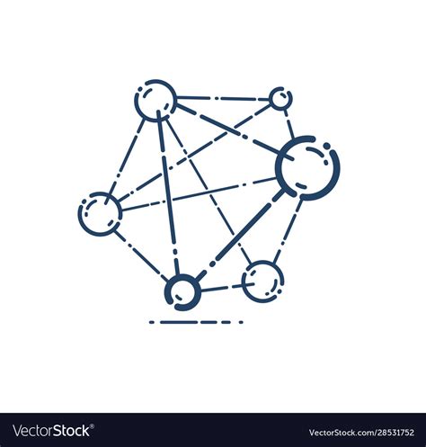 Molecule Linear Icon Science Chemistry Royalty Free Vector