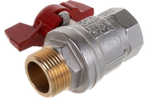 Шаровой кран RuB, 3/4" DN20 PN40, ВР-НР, серия MILANO (S.90), бабочка ...