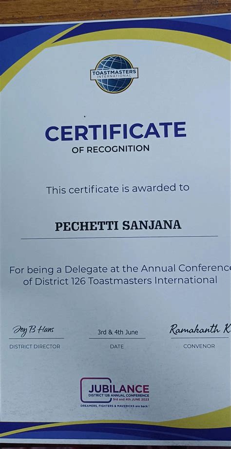 sanjana pechetti on linkedin toastmasters jubilance