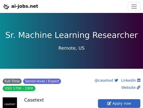 Hiring Sr Machine Learning Researcher Remote Raimljobs