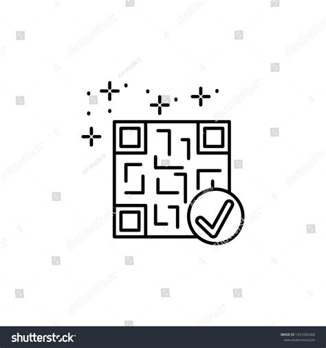 qr code check mark icon element stock illustration 1531056368