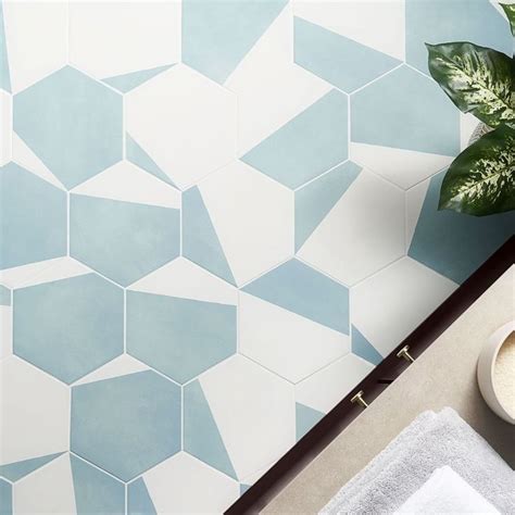 Artmore Tile Modern Hex Pop Turquoise Porcelain Floor And Wall Tile