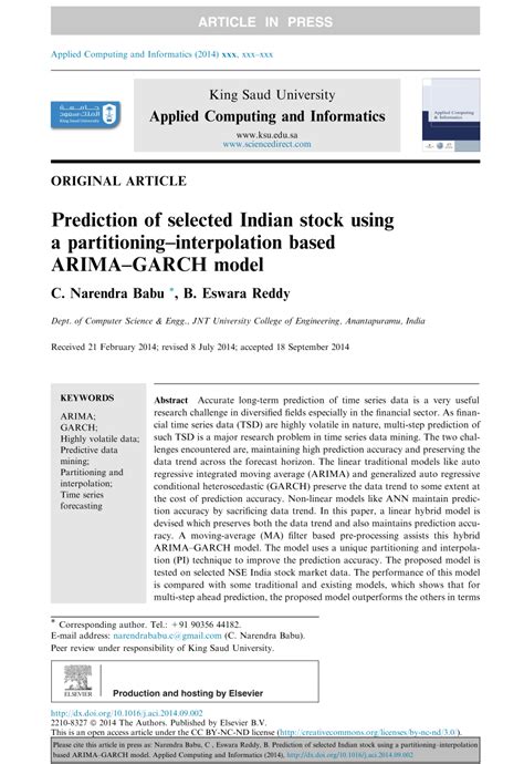 Pdf Prediction Of Selected Indian Stock Using A Partitioning