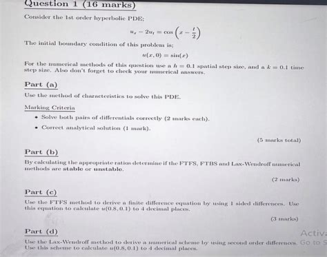 Consider The St Order Hyperbolic PDE Chegg