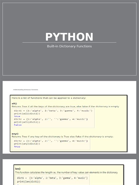 410 Python Built In Dictionary Functions Pdf