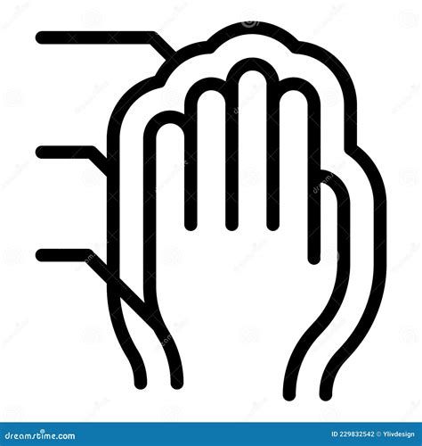 Palm Authorization Icon Outline Vector Biometric Recognition Stock Vector Illustration Of