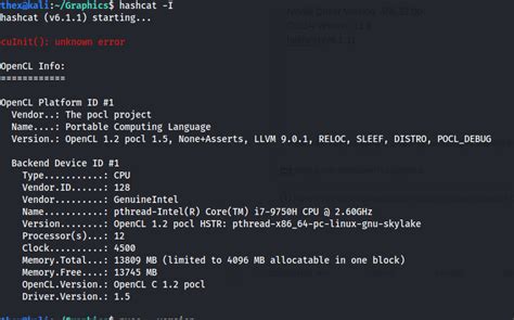 Cuinit Unknown Error While Initializing Hashcat · Issue 2605