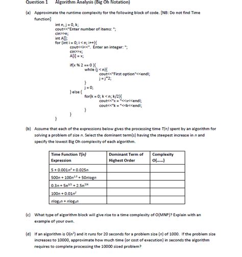 solved a ﻿approximate the runtime complexity for the