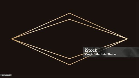 심플한 다이아몬드 기하학적 골드 프레임 테두리 결혼식 또는 생일 초대장 브로셔 포스터 및 명함을 위한 벡터 현대 디자인 템플릿 결혼식에 대한 스톡 벡터 아트 및 기타 이미지