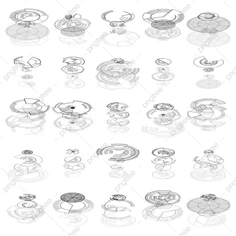 set of abstract hud elements isolated on white background sign fx