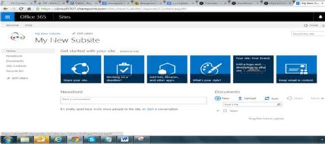 Creating A Subsite Within A Site In SharePoint 2013