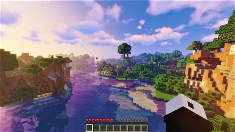 The Minecraft World With Shaders Shaders Gameplay Youtube
