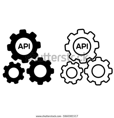 Api Icon Vector Set Integration Illustration Stock Vector Royalty Free