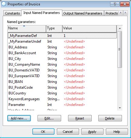 Named Parameters