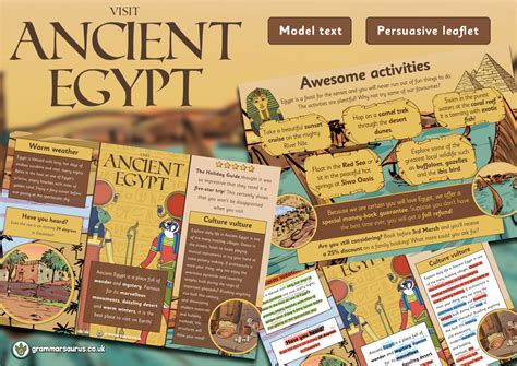 Year 3 Model Text Persuasive Leaflet Visit Ancient Egypt
