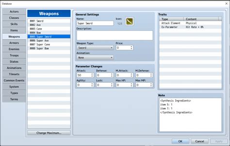 YanFly Synthesis Help RPG Maker Forums