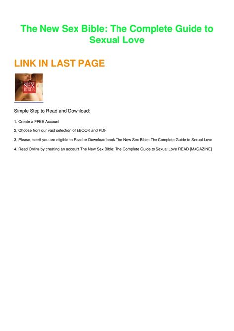 Ppt Read Pdf The New Sex Bible The Complete Guide To Sexual Love