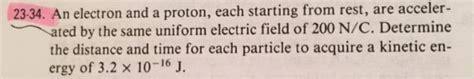 Solved An Electron And A Proton Each Starting From Rest