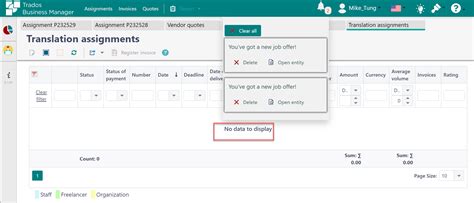 in vendor account view assignments view no assignment is found