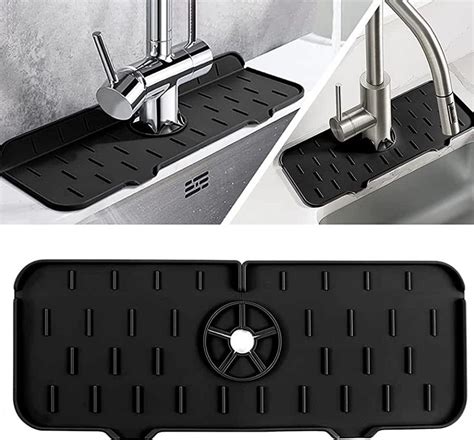Силиконовый коврик для раковины на кухонный кран и смеситель black